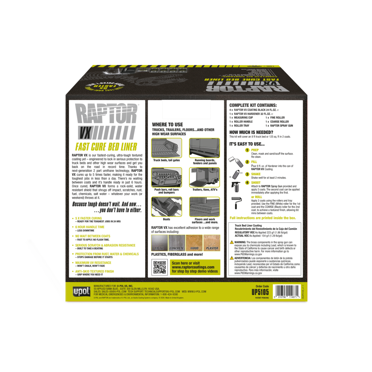 RAPTOR VX Fast Cure Bed Liner - Raptortough