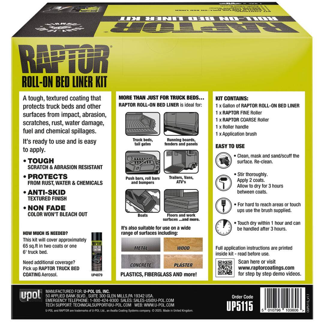 RAPTOR Roll-On Bed liner Kit - Raptortough